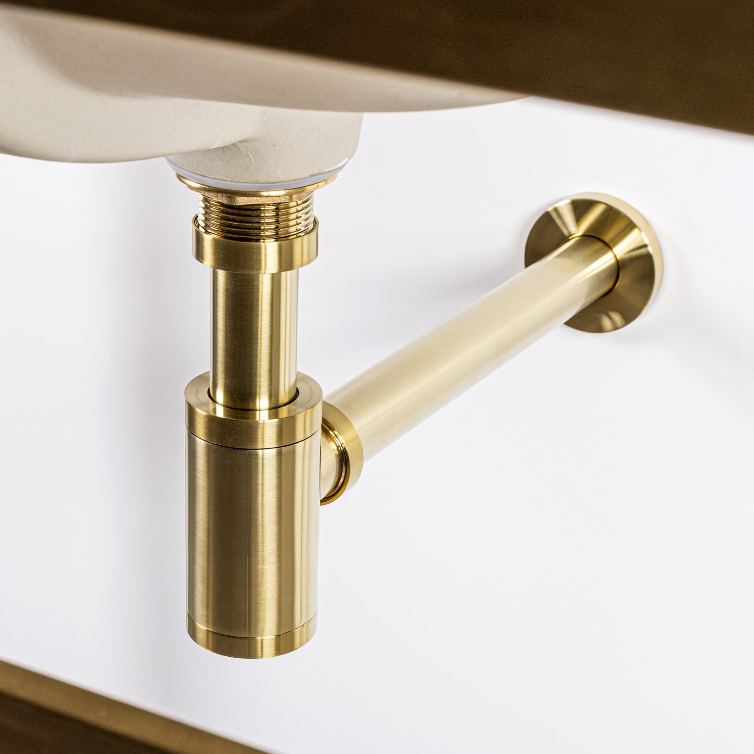 Kirk Brushed Gold P-Trap for Bathroom Sink - Ikou Inc.